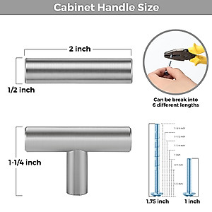 30-Pack 2in Brushed Nickel Cabinet Knobs - Silver Pulls for Kitchen Cabinets and Dressers