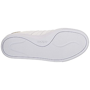 adidas Women's Court Platform Skate Shoe, White/White/Gold Metallic, 8.5