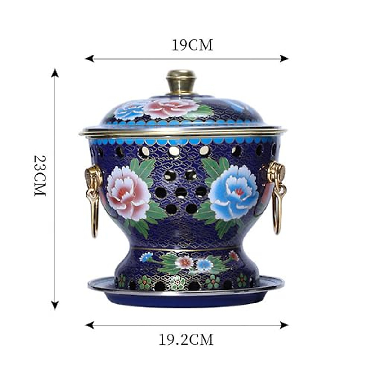 VIDECOR Chafing Dishes Single Person Small Copper Pot Old Beijing Small Fat Cow Hot Pot Chinese Traditional Cloisonne Hot Pot Commercial Alcohol Shares Red Copper Hot Pot,F