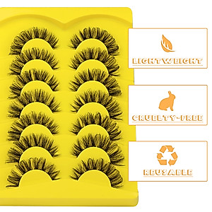 Cluster Lashes Natural Look 3D Wispy Individual Eyelashes 8-15MM Mixed Lengths Lash Extension Fluffy DIY Lash Pack 56 Wisps by Mavphnee