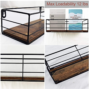 CRUGLA Floating Shelves Wall Mounted Set of 3, Hanging Storage Shelf for Bathroom, Living Room, Bedroom, Kitchen Home Decor