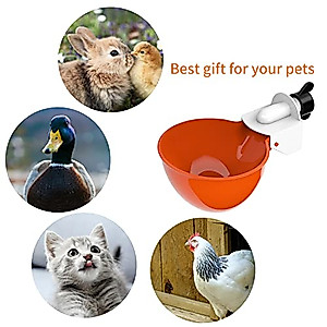 sansheng Large Automatic Chicken Waterer Cups,Thread Automatic Filling Poultry Water Cups with Drill Bit,Automatic Poultry Waterer for DIY Poultry Quail Duck Chicken Bird Drinker(5 Pack)