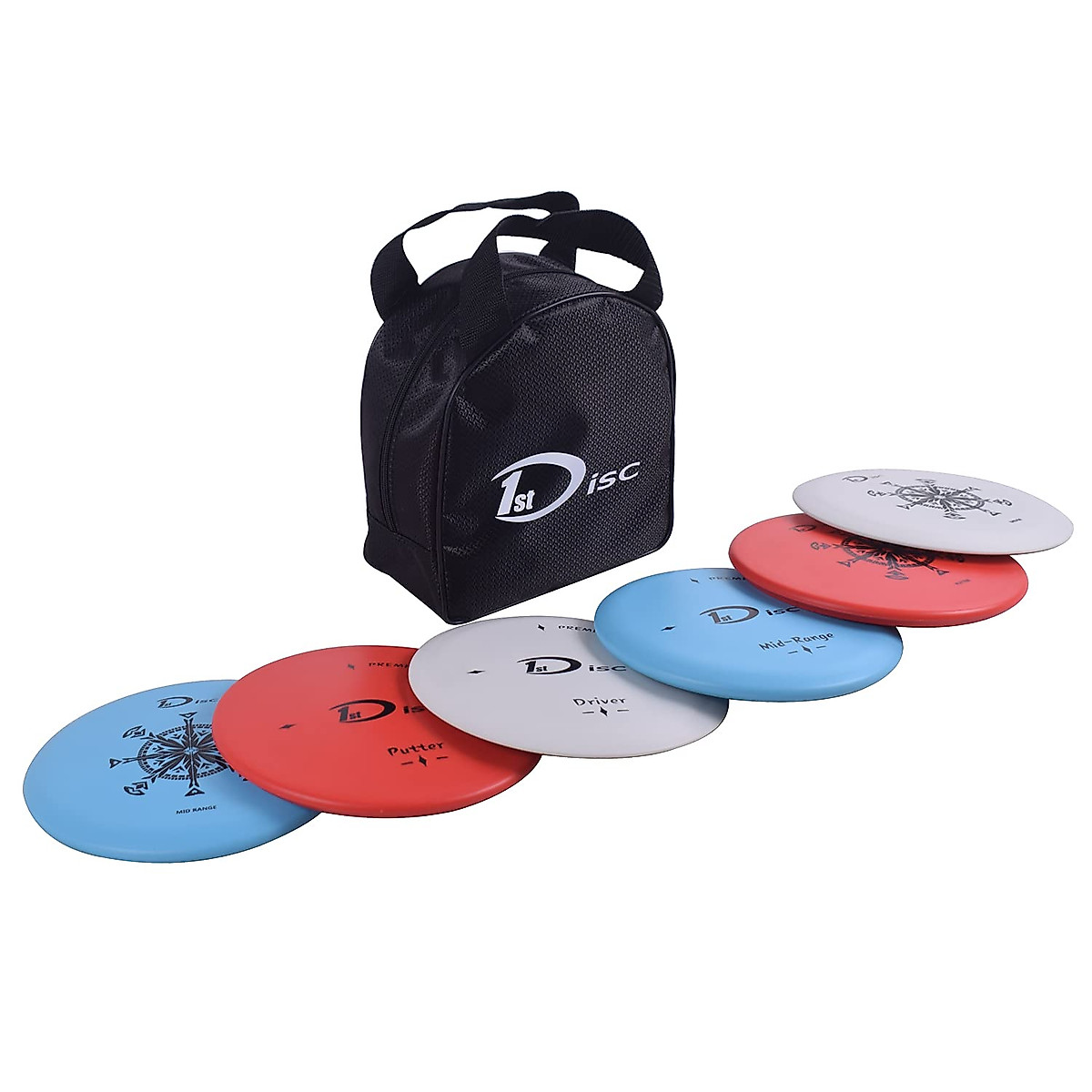 Disc Golf Starter Set-2 PCS Putter, 2 PCS Mid-Range, 2 PCS Driver with Bag