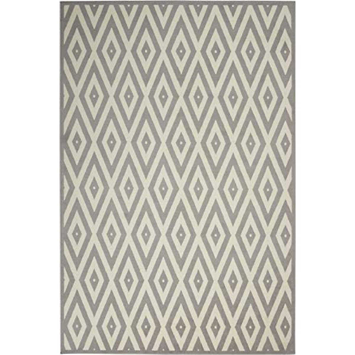 Nourison Grafix Mid-century White/Grey 5'3" x 7'3" Area -Rug, Easy -Cleaning, Non Shedding, Bed Room, Living Room, Dining Room, Kitchen (5x7)
