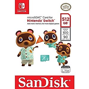 SanDisk MicroSD Card 512GB Nintendo Switch Memory Card Works with Nintendo Switch OLED, Switch and Switch Lite (SDSQXAO-512G-GNCZN) C10 Bundle with (1) Everything But Stromboli MicroSD Card Reader