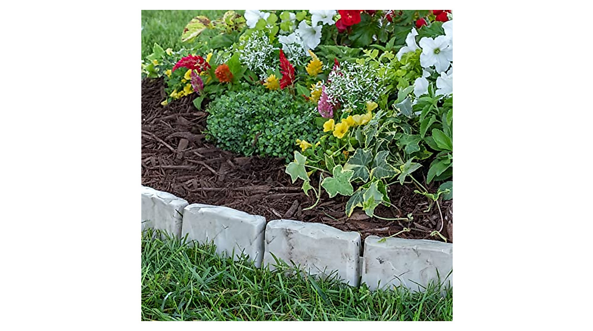 EasyFlex No-Dig Landscape Edging | Stone-Look Garden Border Kit