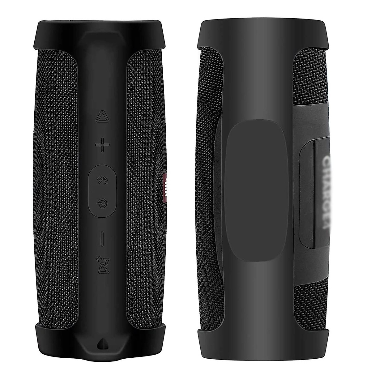 Silicone Case Cover for JBL Charge 4 Portable Waterproof Wireless Bluetooth Speaker, Travel Gel Soft Skin,Waterproof Rubber Carrying Pouch with Strap(Black)