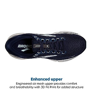 Brooks Women's Ghost 15 Neutral Running Shoe - Peacoat/Pearl/Salt Air - 9.5 Medium