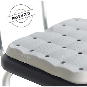 KMINA - Shower Seat Cushion Waterproof (15.5”x12.5”x1.3”, Stool not Included), Bath Seat Cushion for Elderly, Bath Chair Cushions for Seniors, Kneeling Pads, Stadium Seat Cushion - Made in Europe