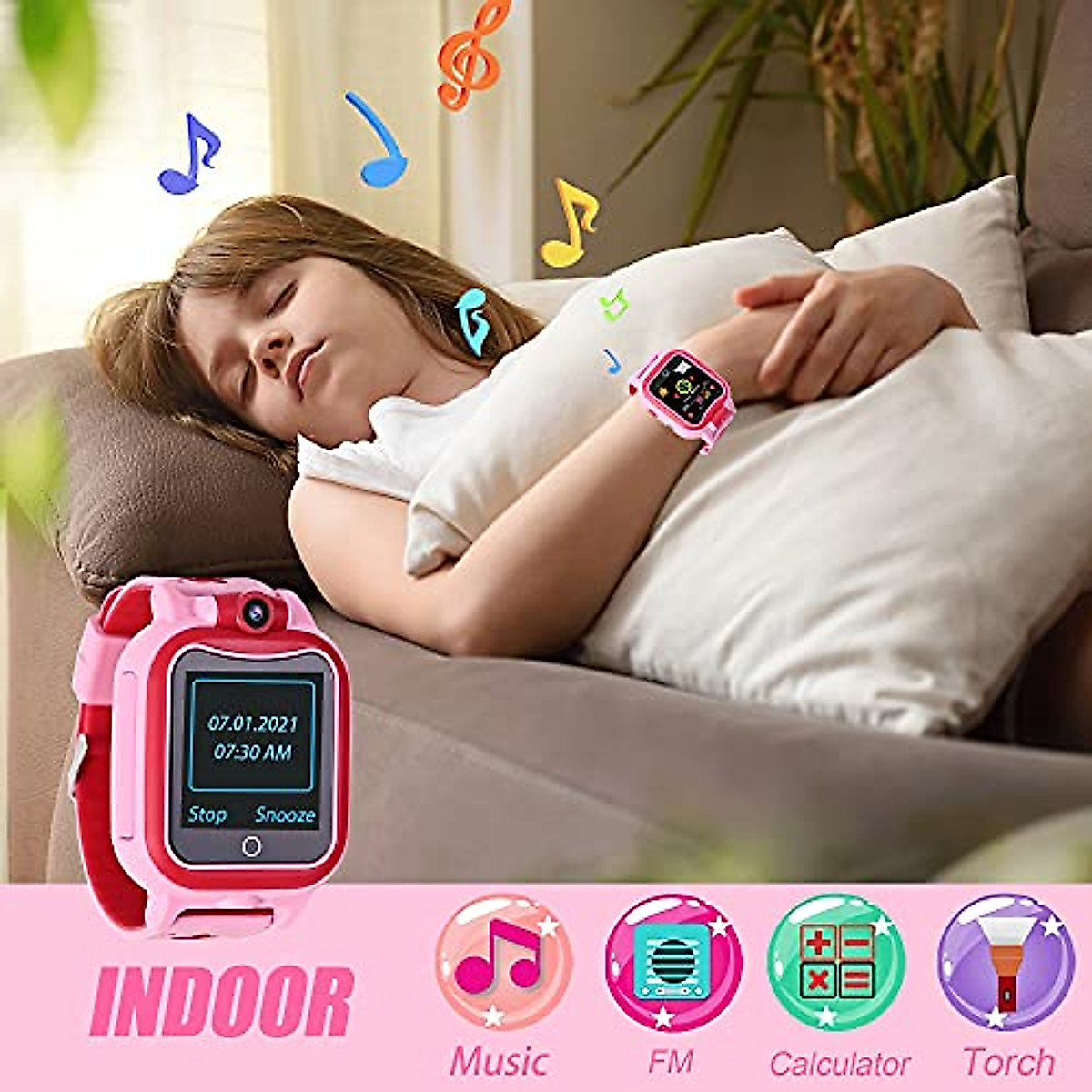 Rindol Toys for 3-8 Year Old Girls Kids Watch with Camera Smart Watches for Kids Birthday Gifts for 4 5 6 7 8 9 Girl