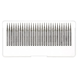 HARFINGTON 30pcs Diamond Grinding Burrs Carving Bits 3mm Pointed Type Head Mounted Point 1/8 Shank for Rotary Tool