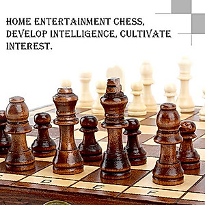 Syrace Folding Hand Crafted Wooden Chess Set Chess Board for Kids and Adults 30 x 30 cm