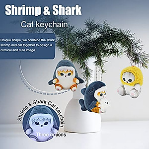 CNAANA Kawaii Shark Cat Plush Toy Stuffed Animal Doll, Soft Pillow for Boys & Girls (Shark cat, 20cm/7.8in)