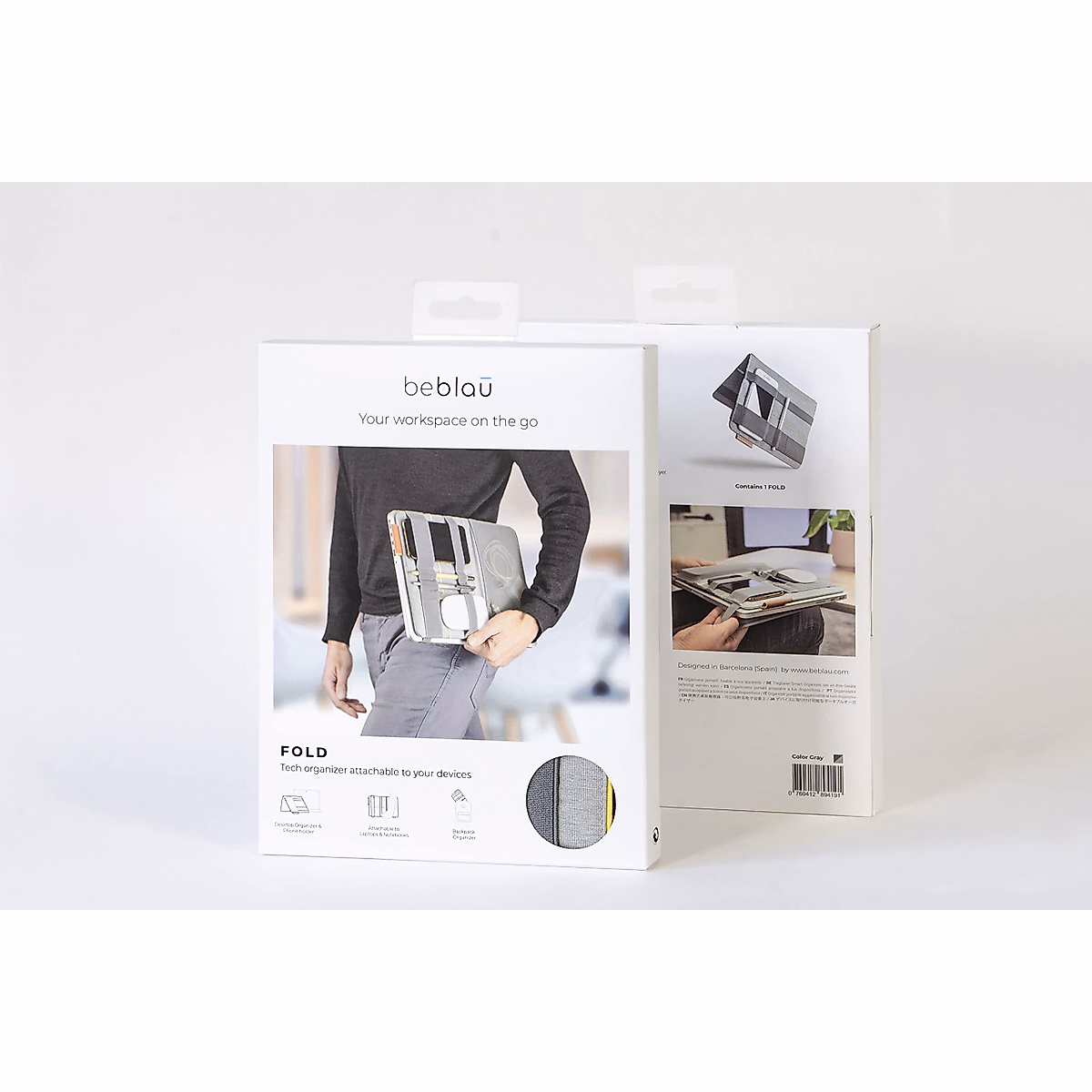 Beblau FOLD Portable Electronic Organizer – Attachable Device & Desktop Accessory | Office & Home Organizer | Fits 13"-15" Laptops & A4 Notebooks | Backpack Insert | Personal organizer