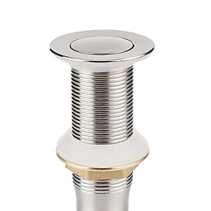 Bathroom Faucet Vessel Pop Up Sink Drain with Detachable Basket Stopper, Brushed Nickel Without Overflow