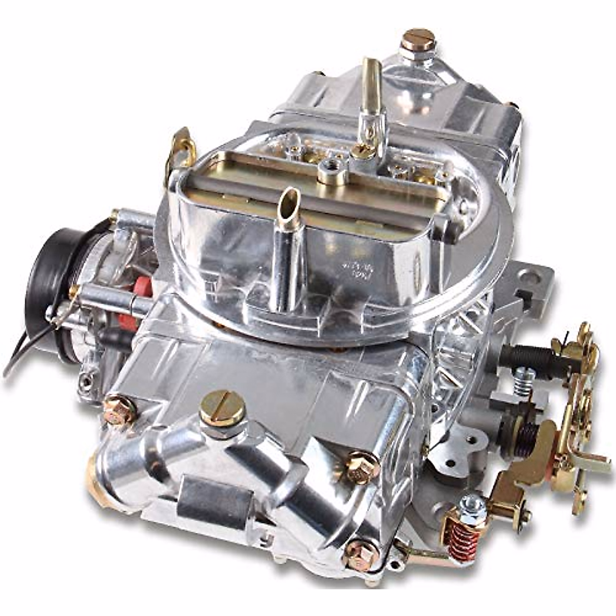 NEW HOLLEY 650 CFM DOUBLE PUMPER CARBURETOR,SHINY ALUMINUM,MODEL 4150,ELECTRIC CHOKE,MECHANICAL SECONDARIES,COMPATIBLE WITH GASOLINE