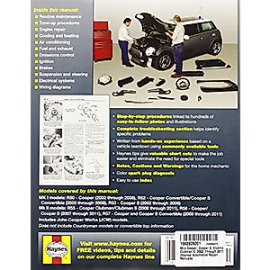 Mini Cooper, Cooper S, Clubman & Clubman S 2002-2011 Repair Manual (Haynes Repair Manual)