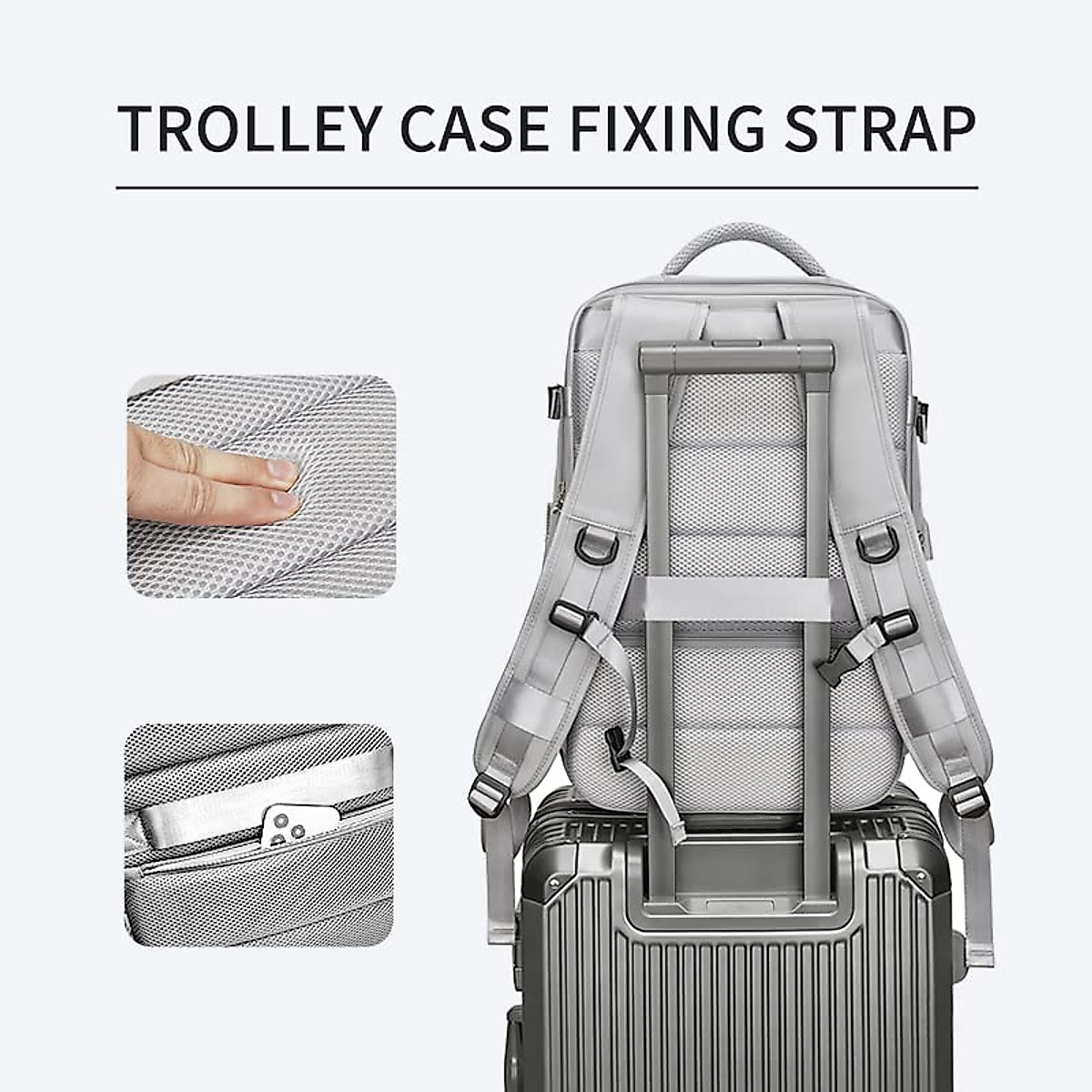 INFEYLAY Women Travel Backpack,16 Inch Expanded 39L USB Charging Business Laptop Backpack with Shoe Bag,waterproof hiking outdoor Backpack (grey)