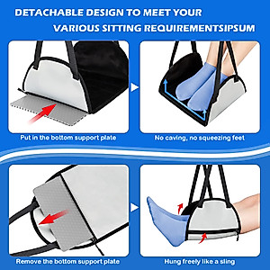 Forzacx Airplane Footrest (Latex Cushion), Adjustable Detachable Multifunctional Foot Hammock, Portable Airplane Desk Foot Hammock for Air Plane Flying Long Flight to Relax Your Feet and Leg(Grey)