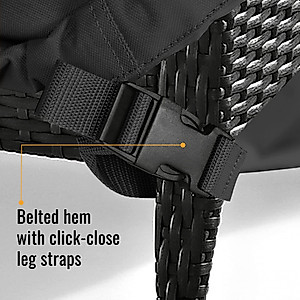 KHOMO GEAR Outdoor Chair Cover Patio Furniture Cover Waterproof Heavy Duty (Black - Wide)