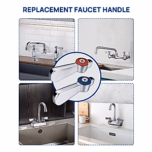 Sepaitek Commercial Faucet Handle Replacement Kitchen Sink Faucet Handles 3-inch Hot/Cold Replacement Kit, Suitable for Commercial Kitchen Faucet