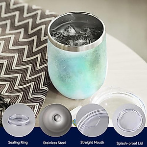 silichee 20 Oz Stainless Steel Wine Tumbler with Lid White Blue Background Abstract Watercolor Insulated Tumblers Vacuum Coffee Mugs for Hot and Cold Drinks,Coffee,Wine
