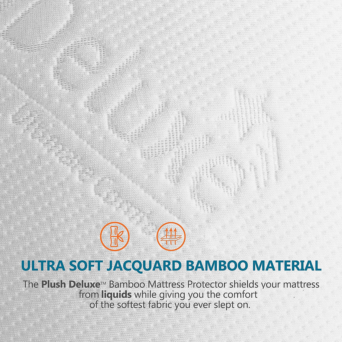 PlushDeluxe Premium Bamboo Mattress Protector – Waterproof, & Ultra Soft Breathable Bed Mattress Cover for Comfort & Protection - (King Size)