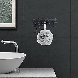 Key Holder for Wall,Key Hooks Decorative for Wall,Adhesive Adhesive Key Organizer Key Hanger Stainless Key Hooks Hanging Keys Towel Hanger for Entryway, Kitchen, Bedroom,Bathroom (3 Hooks, Black)