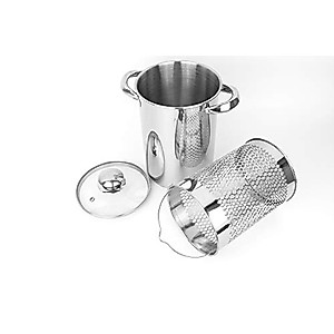 Asparagus Pot Stainless Steel Steamer Cooker with Basket and Lid Pasta 16cm 4L