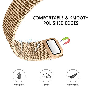 MYAPULUA Magnetic Loop Band for Apple Watch Series 9/ultra 2/SE 2nd/8/ultra/7/SE/6/5/4/3/2/1, 38mm-49mm, Stainless Steel, Mesh Loop, 4 Pack