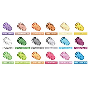 Metallic Acrylic Paint Set 18 Colors Metallic Paints Non Toxic for Artists Beginners Painting on Rocks Crafts Canvas Wood Fabric, Rich Pigment & No Fading, 2 Oz/Bottle