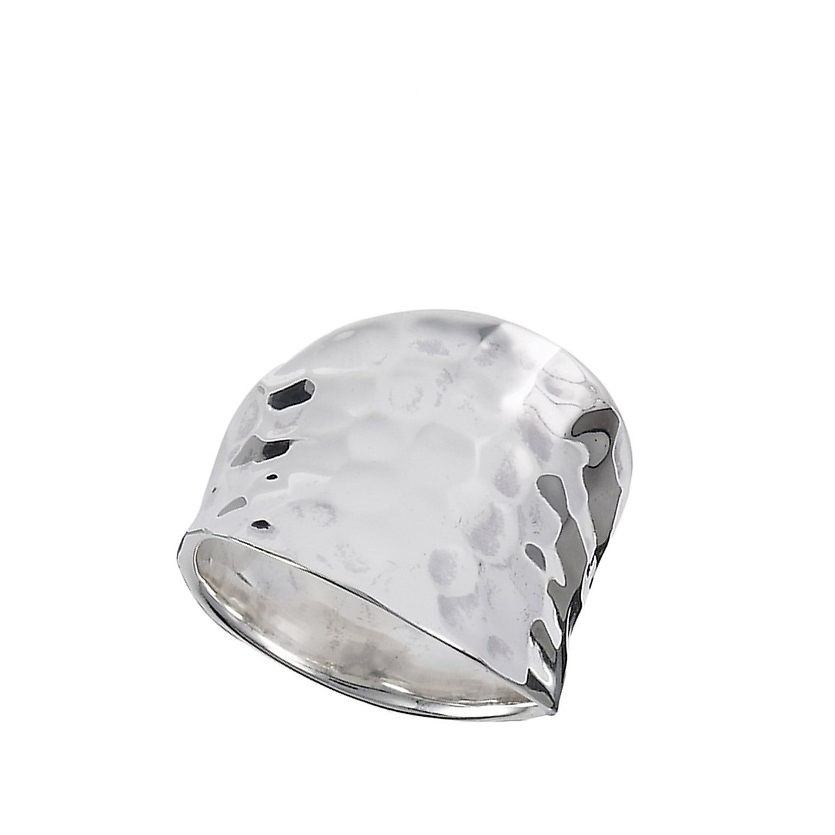 Concave Hammered Wide Fashion Large Ring New 925 Sterling Silver Band Size 7