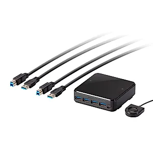 Monoprice 2x4 USB 3.1 Gen1 Peripheral Sharing Switch, Allows 2 Computers to Share 4 USB 3.1 Gen1 Devices