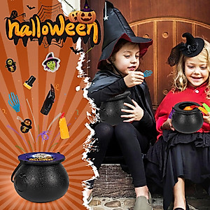 APROAT 240 PCS Halloween Party Favors for Kids Bulk, 24 Pack Prefilled Small Plastic Witch Cauldron,Halloween Toys for Trick or Treat,Halloween Prizes for Kids Party