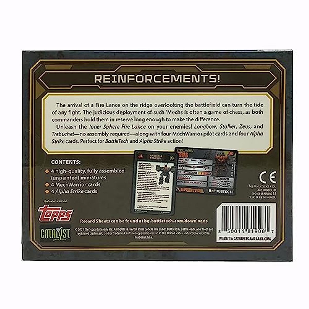 Catalyst Game Labs BattleTech Mini Force Pack: Inner Sphere Fire Lance, Grey