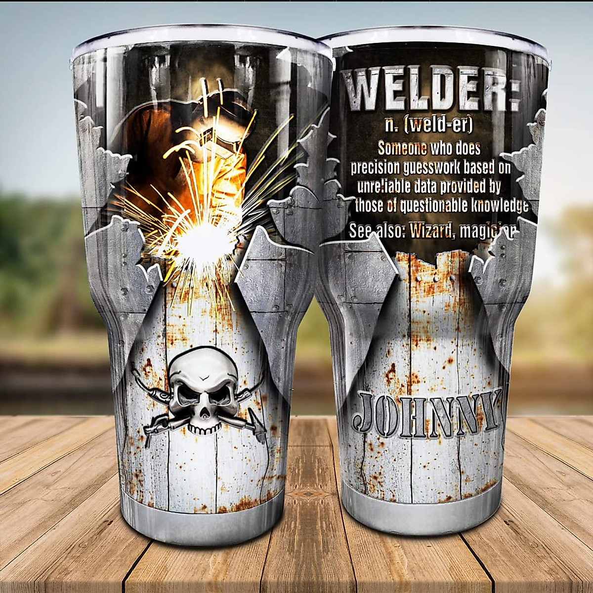 N NAMESISS All Over Printed Tumbler, WELDER Personalized Someone Data Provided By Those Of Questionable, Magician, Gift for Father, Him, Father's Day, 30 OZ