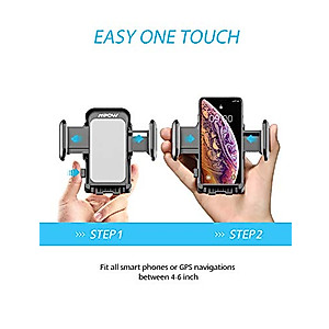 Gen-2 Dashboard Car Phone Holder, Windshield Car Phone Mount, with Strong Sticky Gel Pad for Iphone 11 Pro/ Max/ X/XS/XR/8Plus/8/7Plus/7/6Plus, Galaxy S10/9/8/7, Note9, Google, Moto, Black