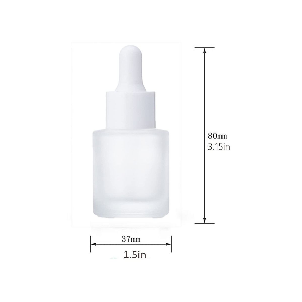 Qixivcom 20ml Frosted Original Dropper Bottle Flat Shoulder Cylindrical Glass Bottle Lotion Dispensing Bottle Squeeze Dropper Bottle Skin Care Dispensing Bottle Travel Small Sample Vial (12 Pack)