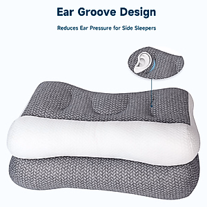 DOINUO Super Ergonomic Pillow, Orthopedic Correction Bed Pillow Repair Traction Pillow, Neck Support Pillow for Side Sleepers, Neck and Shoulder Pain Pillow for All Sleeping Positions