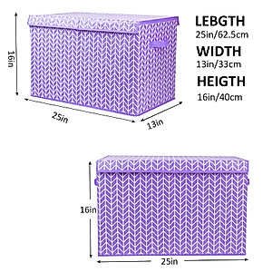 Mayniu Large Toy Box Chest Storage Bins with Lid, Toys Organizers Storage Boxes Basket with Sturdy Handles for Boys, Girls, Nursery, Playroom, Closet, Bedroom