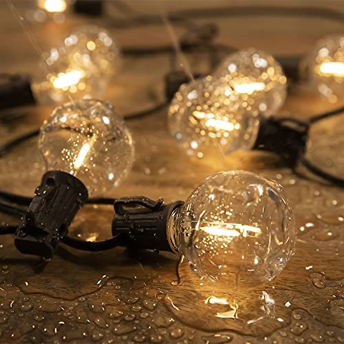 ALL FORTUNE Solar Outdoor String Lights, 15FT G50 Patio Lights String Waterproof with 10 Warm White LED Shatterproof Bulbs, Perfect for Garden, Backyard, Pergola, Party, Cafe, Camping Decoration
