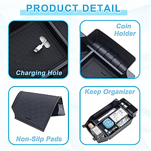 PIMCAR Compatible with Honda Accord 2025 2024 2023 Center Console Organizer 11th Gen Accord Armrest Storage Tray ABS Plastic Material Pallet Accessories-Black