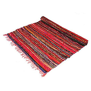 Handmade Braided Chindi Rug, Rag Rug, Area Rug, Carpet Rug, Runner Rug 3x5 Foot, 4x6 Foot, 5x7 Foot, Multi Color Rug (3x5 Foot)