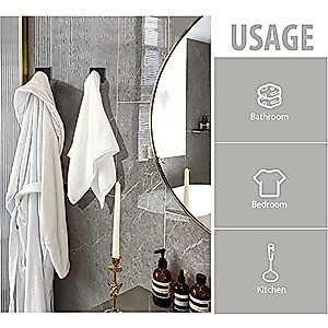 Matte Black Towel 5 Packs Hooks Bathroom Coat Hook Stainless Steel for Towel Robe,Clothes Cabinet Closet Wall Hook for Bedroom Kitchen Hotel Pool.