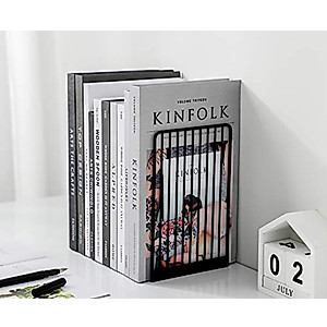 JIARI Book Organizer Bookends Book Ends, Bookends Supports Non Skid Book Stoppers Book Shelf Holder,Book Stand for Shelves Bookshelf Office School Library 1Pairs (Beeline Black)