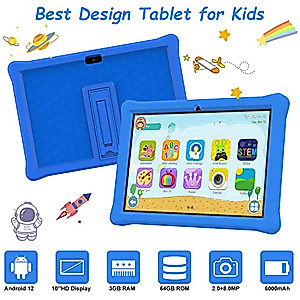 Kids Tablet, 10 inch Androrid 11 Toddler Tablet for Kids, 3GB RAM+64GB ROM Tablets, Google Certificated, 8MP Camera, Pre-Installed&Parent Control Learning Education Tablet with Kids-Proof Case Stylus