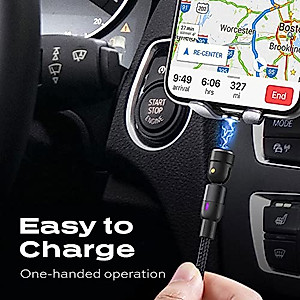 Statik Magnetic USB C Charging Cable 360 Charger Android 360 Magnetic Charging Cable - Micro-USB, 2 Type C Removable Connector Tips - 6FT Black