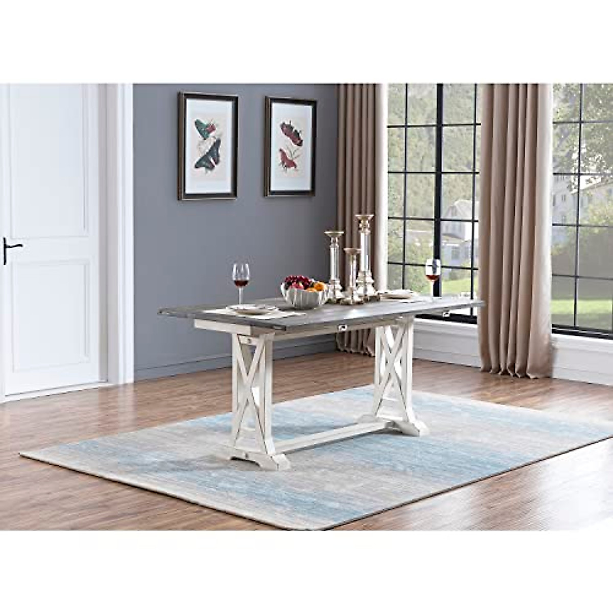 Coast to Coast Imports Bar Harbor II Fold Console Table, Cream, 18" D x 64" W x 31" H, (A48111)