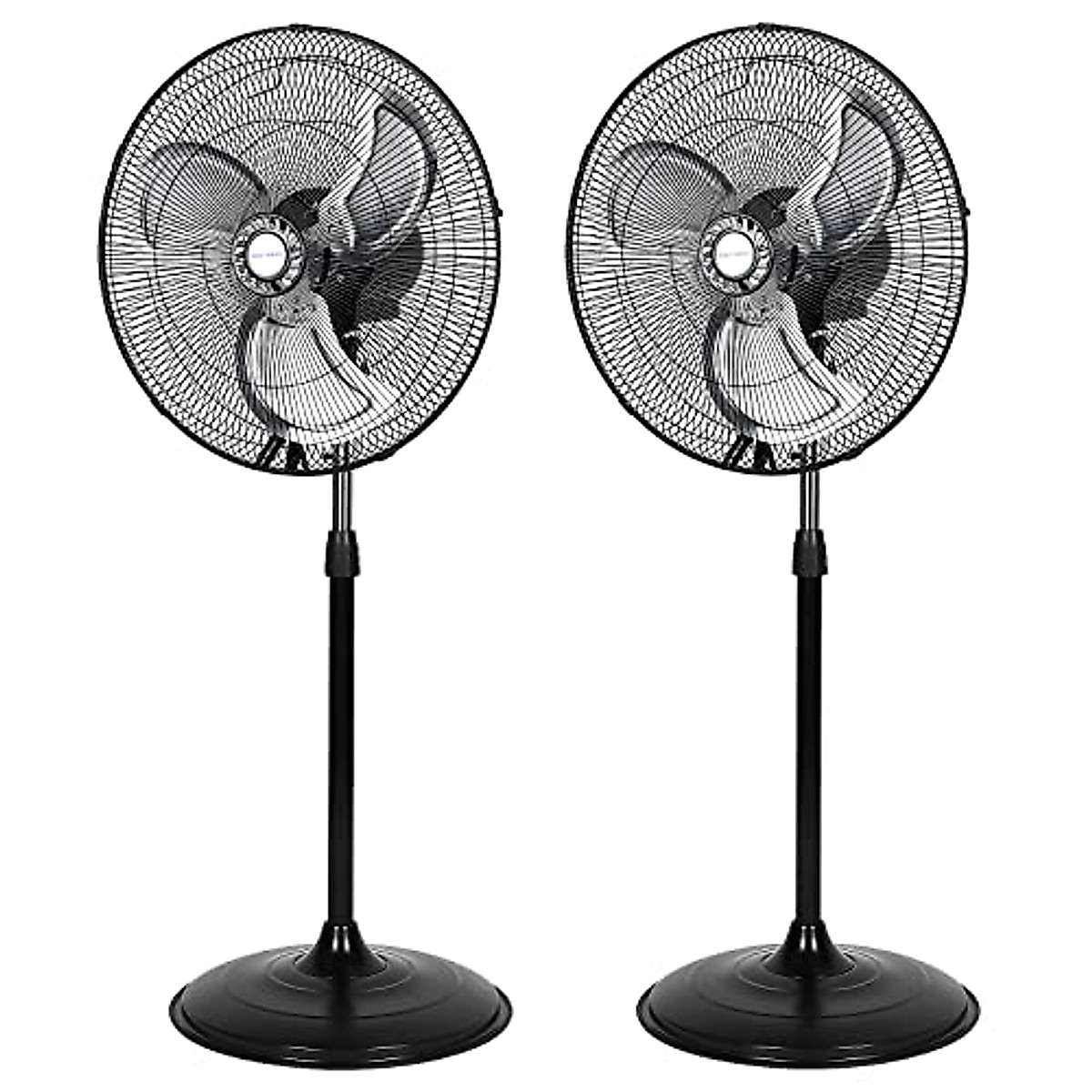 BILT HARD 3850 CFM 18" High Velocity Pedestal Oscillating Fan, 3-Speed Industrial Standing Fan with Aluminum Blades, Heavy Duty Metal Shop Fan for Commercial, Residential, and Garage, 2 Pack
