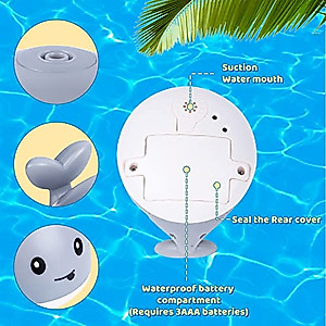 Candyfouse Baby Bath Toys, Whale Spray Swimming Pool Toy, Four Water Spray Patterns, Baby Light Up Bath Tub Toys, Waterproof Design Fun Bath Toys, Smooth Body Safety, Baby Toys for Kids（Grey）